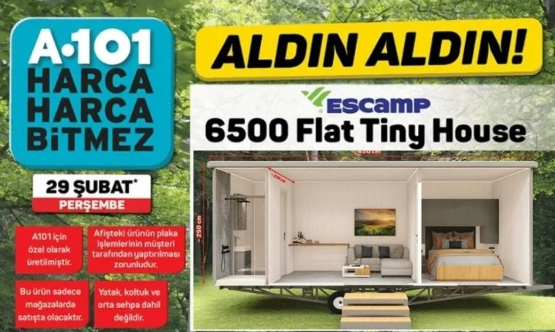 A101 AKTÜEL KATALOG 29 Şubat 2024: Perşembe indirimlerinde A101 tiny house! İşte haftanın aktüel ...