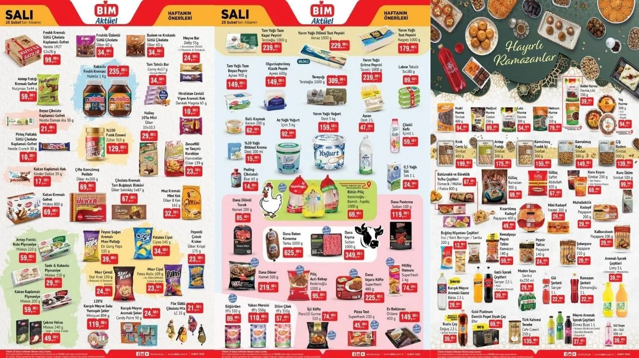 YENİ HAFTADA SALI FIRSATLARI! BİM aktüel 25 Şubat: tavuk, tereyağı ...