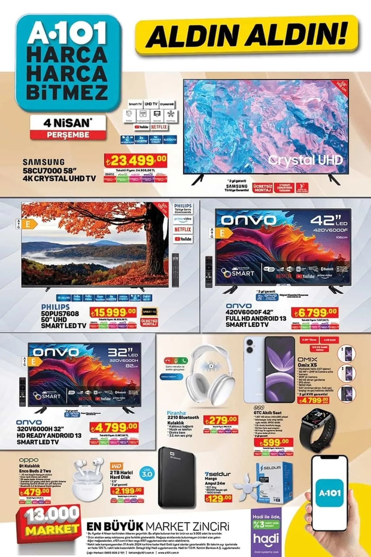 A101 Aktüel 4 Nisan 2024 Kataloğu: Motorlu bisiklet, beyaz eşya, L koltuk... A101 aktüel katalog ...