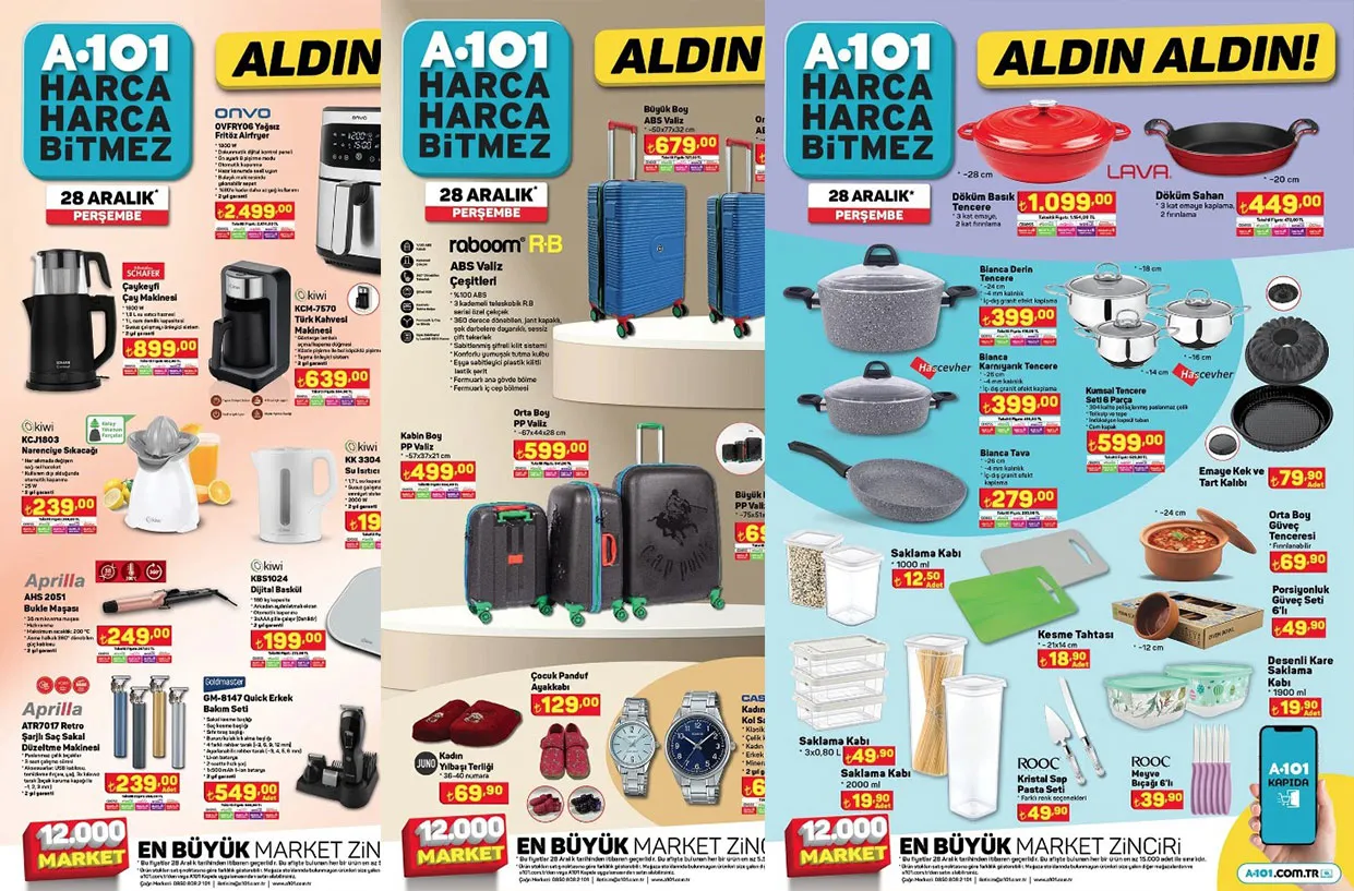A101 KATALOG 28 Aralık aktüel ürünler yayında: Perşembe indirimleri ...