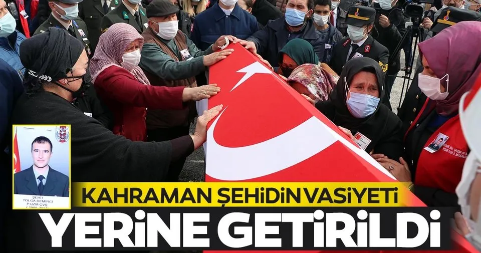 Son dakika: Şehit Uzman Çavuş Tolga Demirci'nin vasiyeti yerine ... Son dakika: Şehit Uzman Çavuş Tolga Demirci'nin vasiyeti yerine ...
